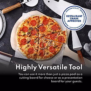 New Star Foodservice 50295 Restaurant-Grade Wooden Pizza Peel, 16" L x 14" W Plate, with 10" L Wooden Handle, 24" Overall Length