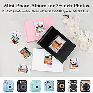 Photo Album with Writing Space for Fujifilm Instax Mini Camera, Polaroid Camera, 64 Pockets Instax Photo Album Polaroid Photo Albums Book for Fujifilm Instax Mini 11 9 8 40 Evo Instant Camera, Black