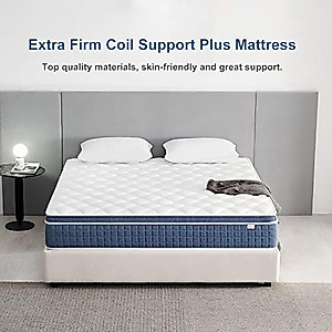 Jingxun Queen Mattress, 14 Inch Hybrid Innerspring Mattress with Memory Foam,Innerspring Mattress Medium Firm Mattress in a Box Queen Size Mattress for Sleep Supportive & Pressure Relief,Queen Bed