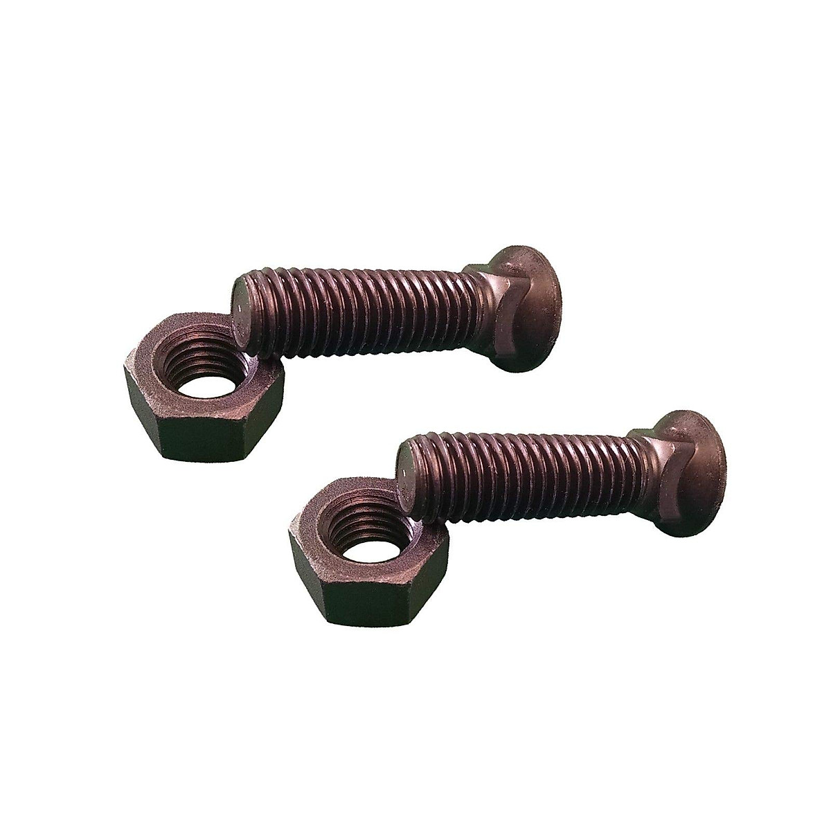 2 - Plow Bolt & Nut for Blades/Cutting Edge, 5/8-11x2 1/2 - Grade 8, Dome Head