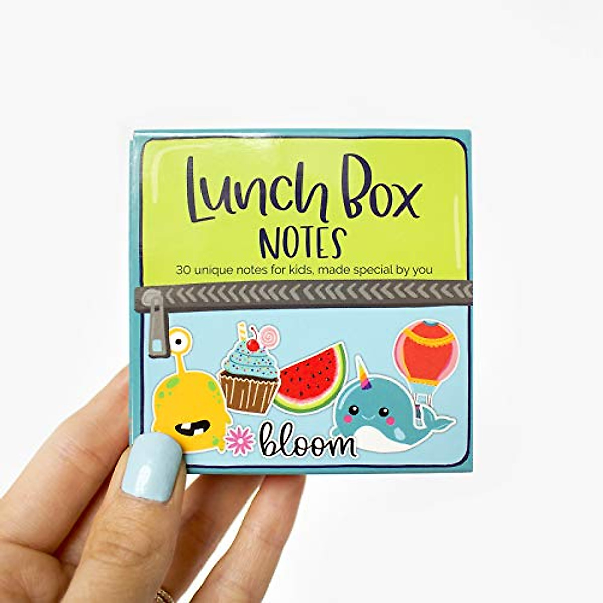 bloom daily planners Lunch Box Note Card Deck - Cute Sentimental Quote Cards for Kids - Set of Thirty 3" x 3" Cards - Assorted Designs