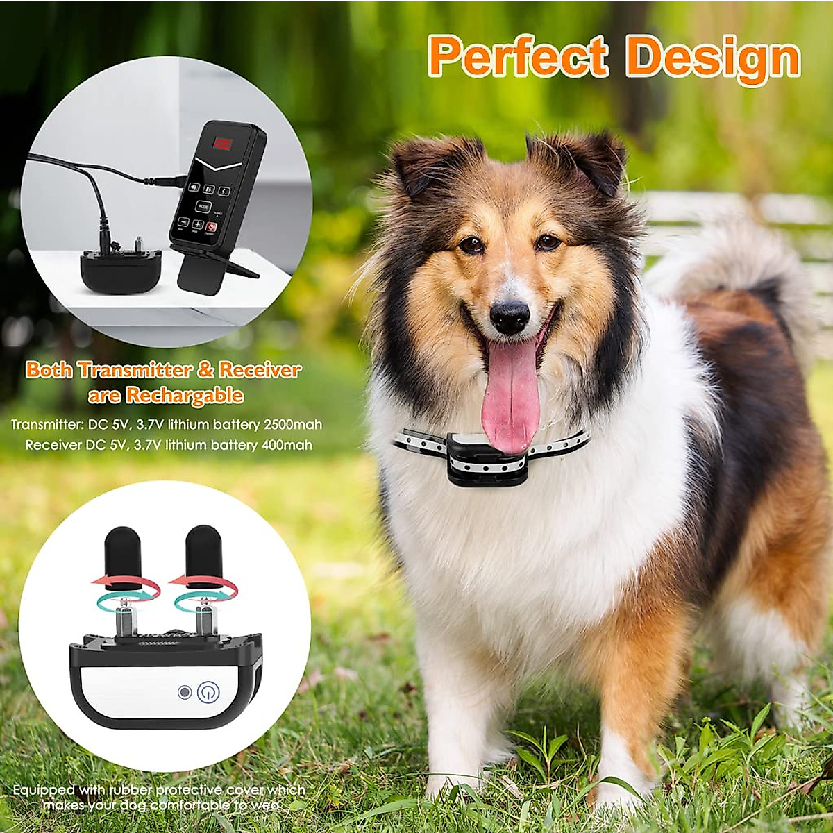 BHCEY Wireless Dog Fence, Electric Fence System,Remote Dog Shock Training Collar 2 in 1, Perimeter Wireless Dog Boundary Pet Containment System Outdoor for The Yard,Suitable for Large/Small Dogs