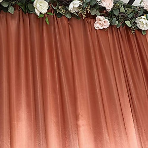 BalsaCircle 8x10 feet Terracotta Satin Curtain Wedding Photography Backdrop Panel Party Events Reception Photo Booth Home Decorations Supplies