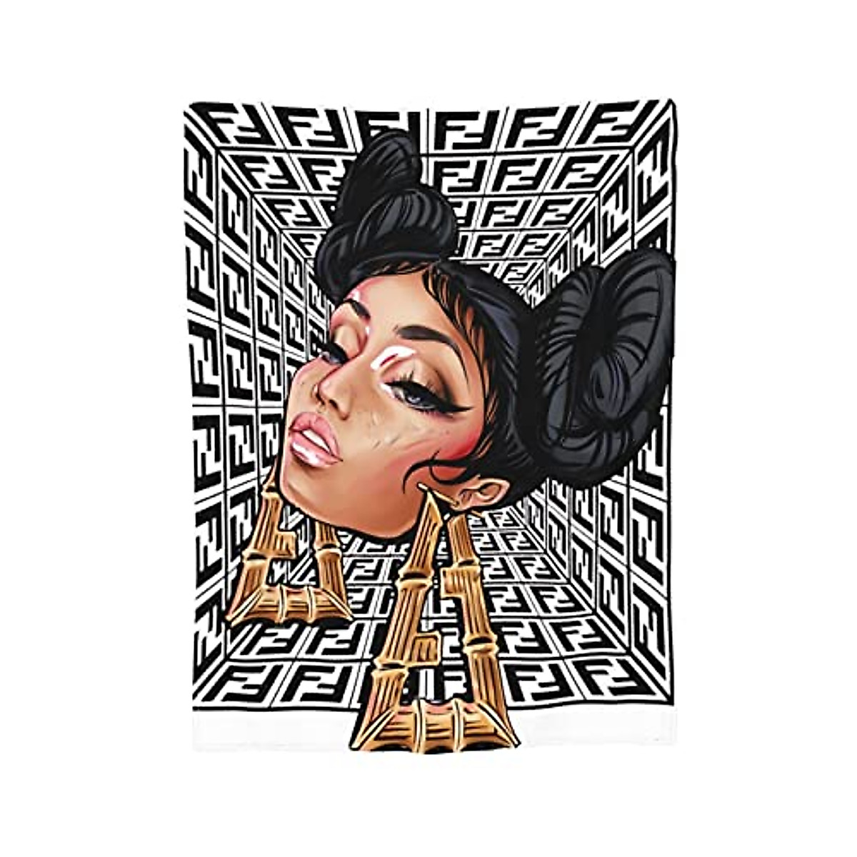 Nicki Rapper Singer Minaj Band Throw Blanket Soft Cozy Flannel Blankets Decor for Bed Couch Living Room Travel Outdoor 80"X60"
