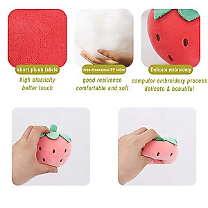 Nenalayo Throw Pillow Fruit Stuffed Toys Strawberry Plush Pillow Removable Fluffy Creative Gifts for Kids, Halloween Christmas Decorative Doll Toy Gift
