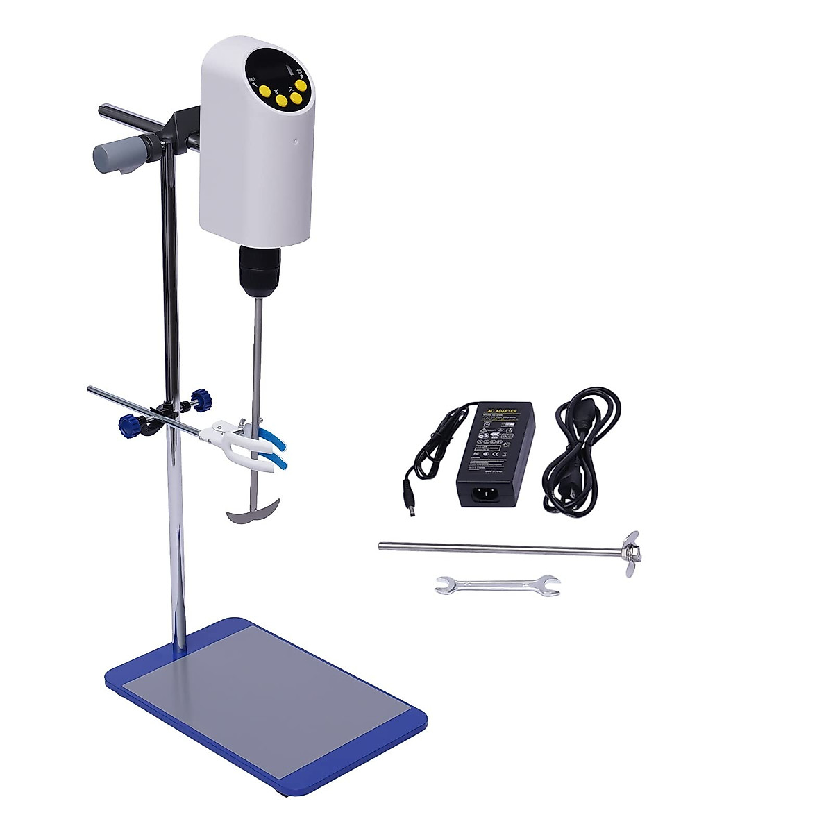 Lab Digital Overhead Stirrer Mixer 42-Quart 50000mpas 100-2000RPM, Laboratory Top-Mounted Electric Mixer Digital Display Agitator and Stainless Steel Stir Bar 100-240V-L8