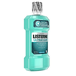 Listerine Ultraclean Oral Care Antiseptic Mouthwash with Everfresh Technology to Help Fight Bad Breath, Gingivitis, Plaque and Tartar, Cool Mint, 8.5 fl. oz (250 mL)
