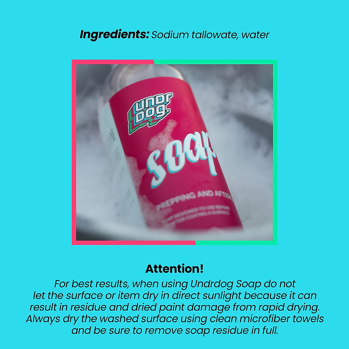 Undrdog Car Wash Soap, Foam Cannon Soap For Pressure Washer, Cleaner Detailing Supplies, Foam Gun Soap For Cars, Motorcycles, Trucks, Boats, 8, 16, 32oz (8oz)