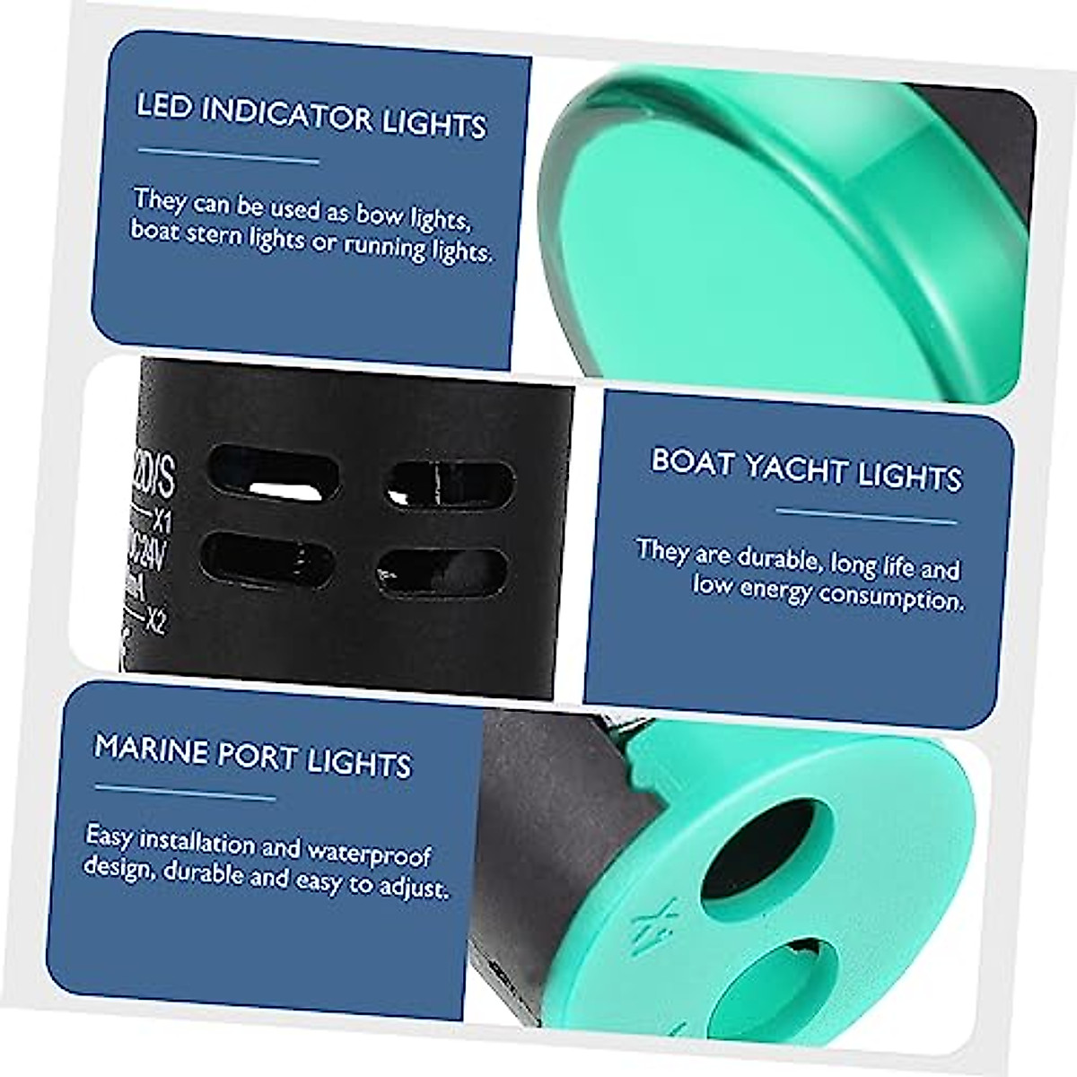 Unomor 10 Pcs 1 Set harbor Marine Navigation Lamps signal light yacht lights yacht marine truck Yacht Lights indicator light working lamp Port Light Boat Lamps Light bulb headlights abs