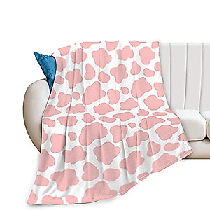 MAZACUIR Pink Cow Print Blanket Cow Blanket,Pink Throw Blanket Cow Print Throw Blankets ,Cow Throw Blanket, Cow Blanket for Adults cowprint Blanket -60X80 IN-01