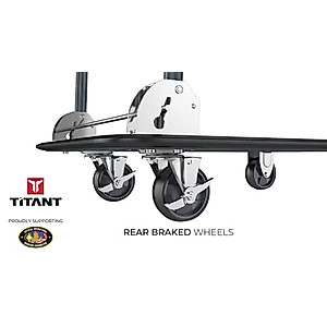 TITANT Push Cart Dolly - Foldable Cart with Wheels (330 lbs Weight Capacity) Dolly Cart with 360° Swivel Braked Wheels - Foldable Platform Hand Truck for Easy Storage