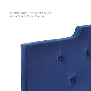 Modway MOD-6185-NAV Juliet Tufted Full/Queen Performance Velvet Headboard, Navy
