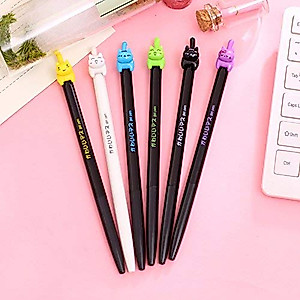 10 Pcs Cat and Dog Cute Pea Sprouts Luminous Color Cartoon Dust Plug Gel Pen Ball Pen Kawaii Stationery Zakka Office Material Escolar School Supplies Gift Set