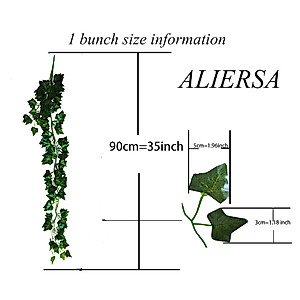 ALIERSA 4-Bunchs Outdoor Artificial Plants Hanging Ivy Garland Fake Vines Leaves Greenery Decoration for Home Wall Garden Wedding Party Bar Garland Outside Decor