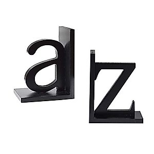 FUYU 1 Pair Creative Letter Wood Bookend Book Stand Home Decoration