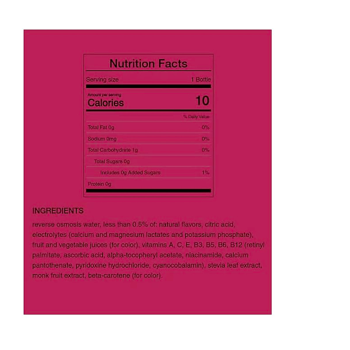 Vitamin Water ZERO Sugar - With Love - Raspberry Dark Chocolate | 20 Fl Oz Bottles | Pack of 12