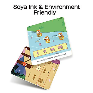 Panda Juniors Brain Games Flash Cards, Early Learning Flash Cards Toys Write and Wipe Practice Card, Preschool Educational Toys for 3 4 5 6 7 8 Years Old (30 Flashcards and Marker)