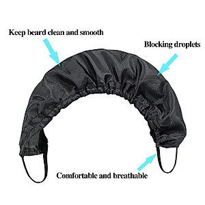 9 Pieces Beard Bandana Beard Covers Facial Beard Apron Caps Facial Beard Guard Bedtime Bib (Black)