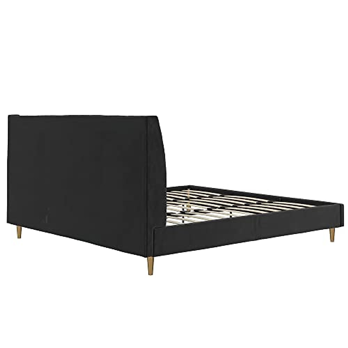 Novogratz The Her Majesty Upholstered Bed, King, Black Velvet
