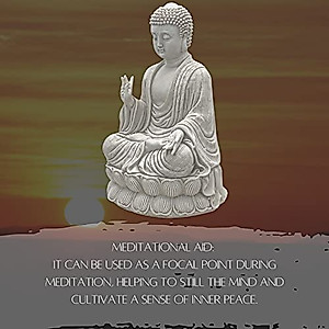Bellaa 23279 Meditating Buddha Statue 12" inch Lotus Mudra Sitting Buda Altar Sculptures Japanese Zen Garden Decor Figurines
