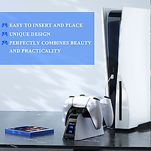 PS5 Controller Charging Station, PS5 Charging Station with Fast Charging Cords for Sony Controller, SIKEMAY Charging Docking Station, Dual Charging Station Accessories