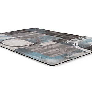 Rugshop Contemporary Abstract Circles Anti Fatigue Standing Mat 18" x 30" Gray