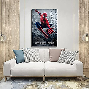YANSHENG Spider Poster Man Peter Hero Movie Poster Canvas Poster Wall Art Decor Print Picture Paintings for Living Room Bedroom Decoration 12x18inch(30x45cm) Unframe: