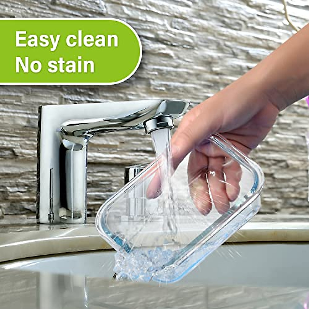 EONJOE 6-pack 2.5 cups small glass containers with vent lid for meal prep food left overs storage kids adult snack bento boxes lunch cups Leak Proof