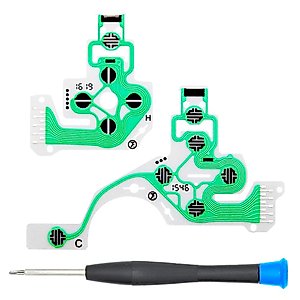 MMOBIEL Flex Ribbon Conductive Film Keypad Replacement for PlayStation PS4 Controller Dualshock 4 JDS-030 Incl (+) Screwdriver
