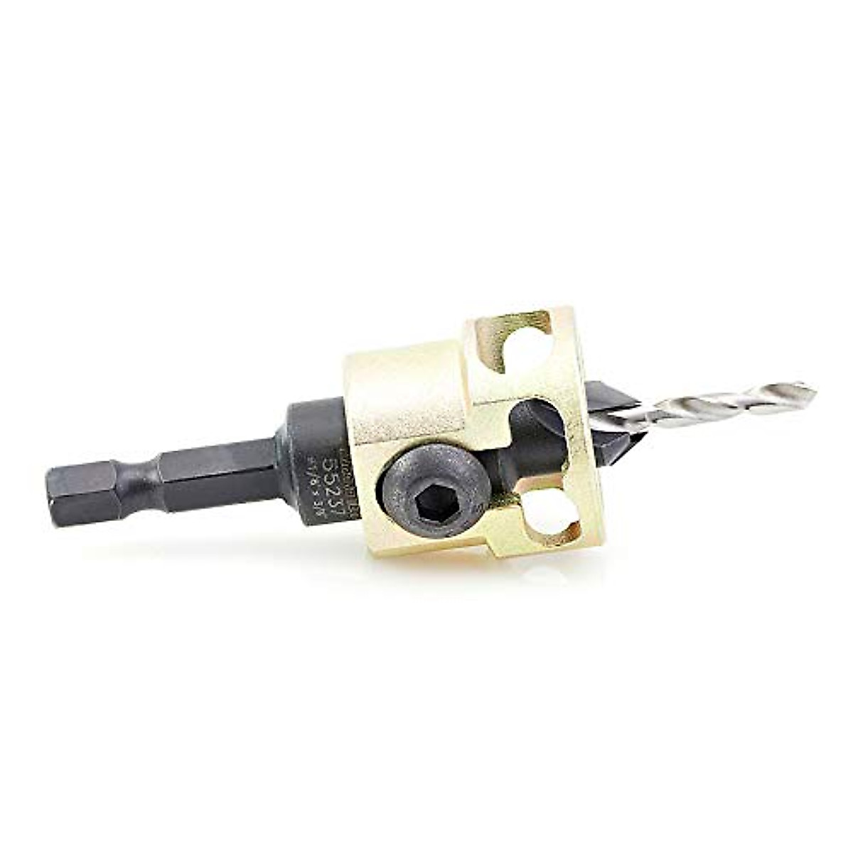 Amana Tool - 55237 Carbide Tipped Adjustable Countersink with Depth-Stop 3/8 Dia x 49 Degr