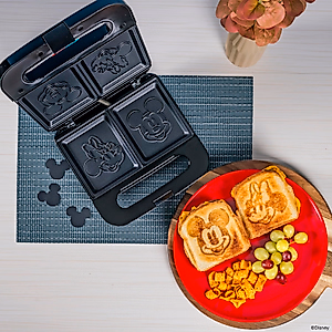 Uncanny Brands Disney Mickey and Minnie Mouse Sandwich Maker - Small Kitchen Appliance