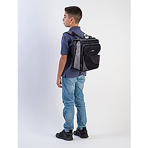 Case-it Universal Dual Binder Pack, 2 Set of 2” D-Ring Dual, W/Removable File Folder Hold Down Pages, Backpack Style Straps, Padded Laptop Pocket, Front Flap Pocket, Laptop Storage