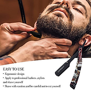 Professional Straight Edge Razor with 100 Single Straight Razor Blades-Barber Straight Razor-Close Shaving Men's Manual Shaver-Disposable Straight Razor Blades-Straight Razor Kit