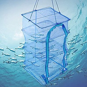 Mesh Drying Net, PE Collapsible Mesh Hanging Drying Net Anti-Fly Cage Dry Food Storage Carrying Bag for Environmentally and Scientifically Protect Dry Dried Fish and Dried Vegetables (35cm)