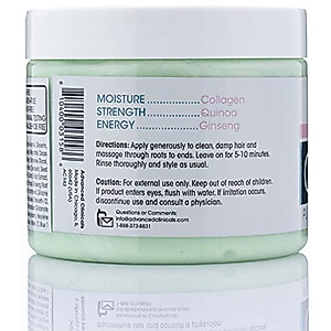 Advanced Clinicals Collagen Hair Mask Treatment Deep Protein Conditioner To Strengthen Color-Treated Hair, Fortifying Hair Repair Mask W/Quinoa & Coconut Oil Restores Weak Hair, Large 12 Fl Oz