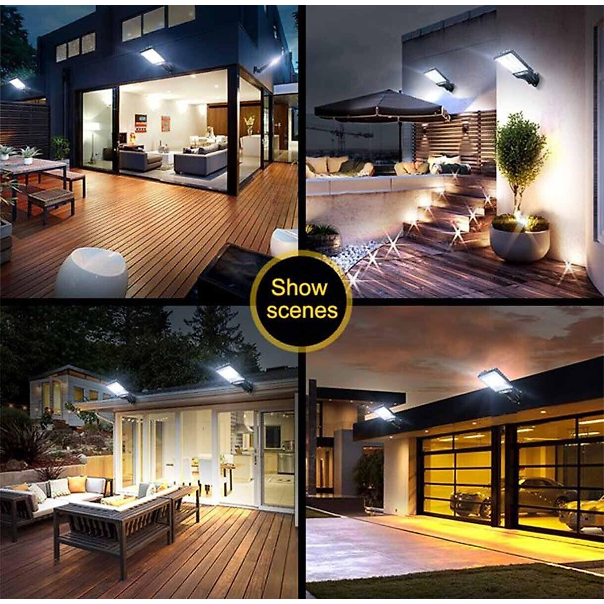 Solar Street Light Outdoor, Solar Street Light Parking Lot Lights Commercial Dusk to Dawn, 6500k IP65 Waterproof Led with Remote Control Motion for Street,Court,Tree