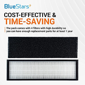 Ultra Durable FLT4825 True HEPA filter Replacement Filter B - Exact Fit for Germ-Guardian Air Purifier AC4300BPTCA, AC4900CA, AC4825, AC4825DLX (2 HEPA + 8 Activated Carbon Filters)