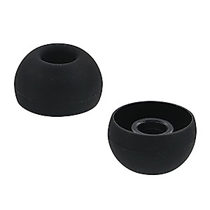 ALXCD Ear Tips for Powerbeats2 Powerbeats 3 Headphone, SML 3 Sizes 3 Pair Silicone Replacement Earbud Tips & 1 Pair Double Flange Ear Tip Cushion, Fit for Beats Powerbeats2 Pb3[4 Pair](Black)