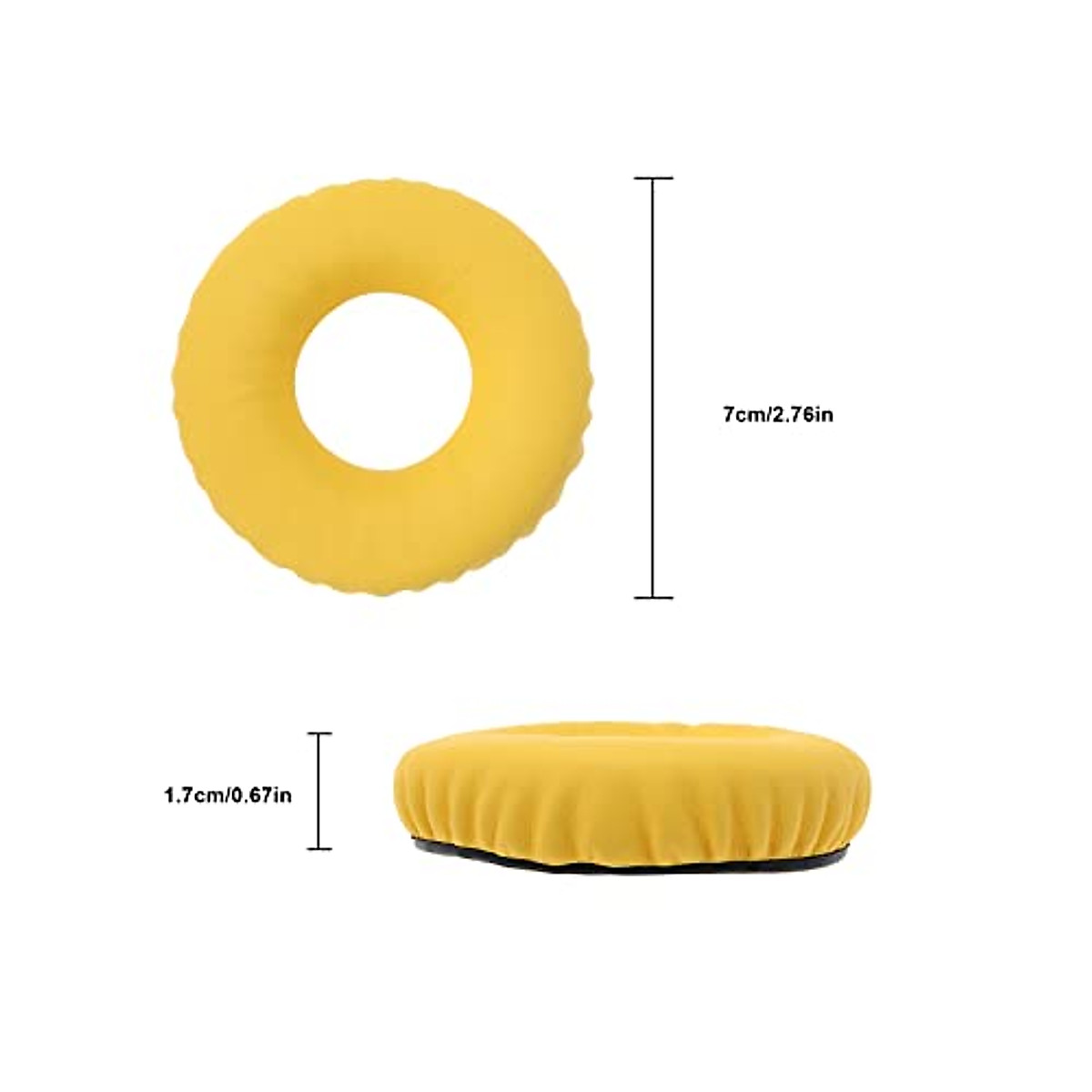 1 Pair Earpads Compatible with Sennheiser HD25 HD25-II HD25SP HD25SP-II Headphones Replacement Leather Soft Foam Ear Cushions Headset Repair Parts Black