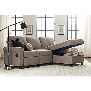 Serta Copenhagen Reclining Sectional with Right Storage Chaise - Oatmeal