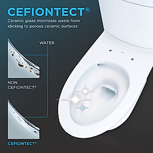 TOTO® Aquia® IV Two-Piece Elongated Dual Flush 1.28 and 0.9 GPF Toilet with CEFIONTECT, Cotton White - CST446CEMFGN#01