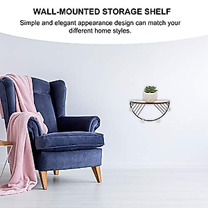 HOMOCONO 1pc Wooden Shelf Wall Hook Shelf Decorative Shelves Picture Hooks Wall-Mounted Placement Floating Shelf Storage Shelf Wall-Mounted Storage Organizer Black Iron