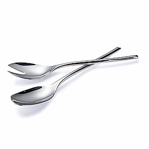 IMEEA Salad Servers 18/10 Stainless Steel Salad Serving Utensils Salad Spoon Fork 10-Inch