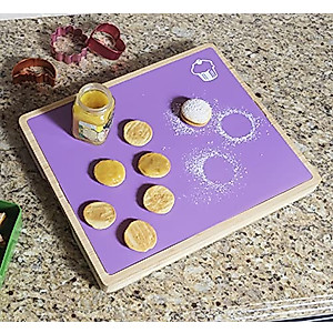 Lipper International 8889 Bamboo Wood Cutting Board with 6 Removable Color-Coded Cutting Mats, 16" x 13" x 1"