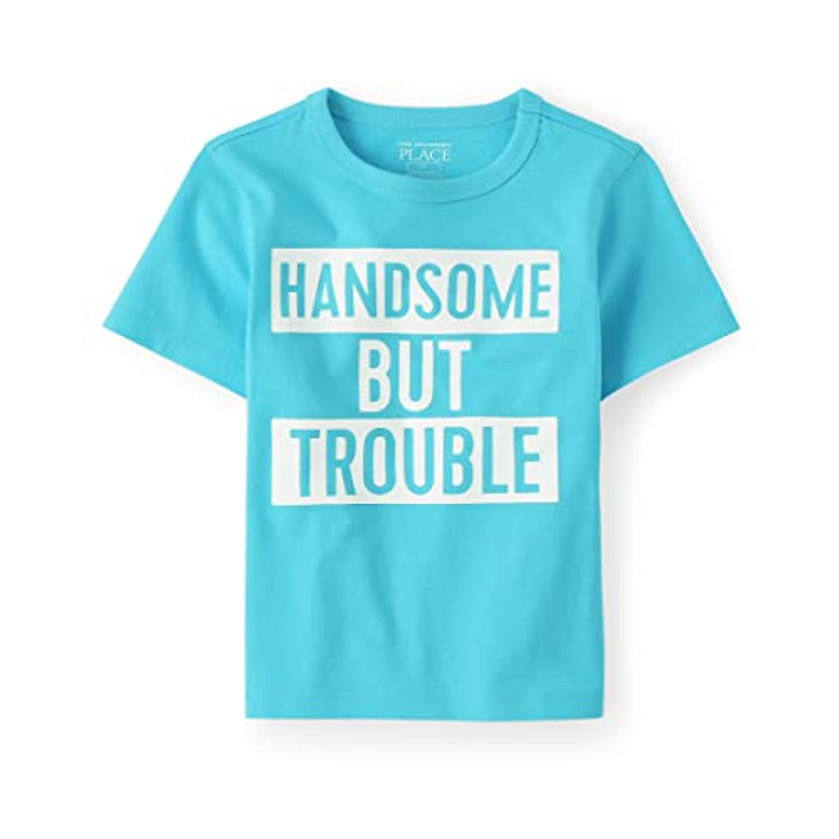 The Children's Place Baby Toddler Boys Short Sleeve Graphic T-Shirt, Handsome But Trouble, 4T