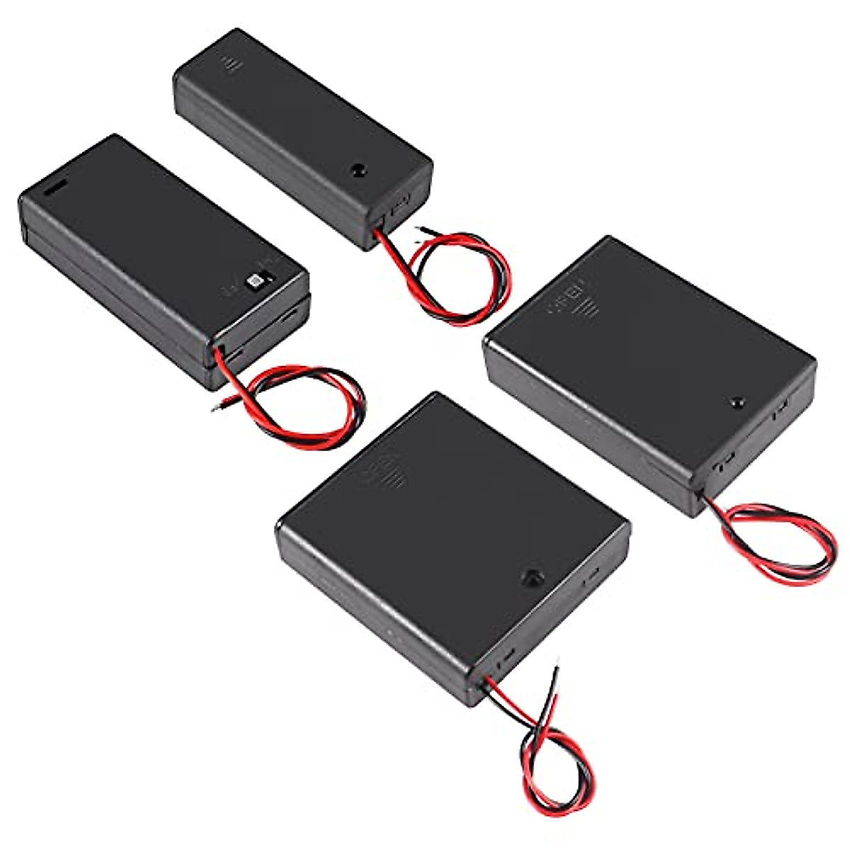 ACEIRMC AA Battery Holder with Switch and Cover: Single AA Battery Holder with Cover, 2 AA Battery Holder with Switch, 3 AA Battery Holder, 4 AA Battery Holder with Leads and Wires