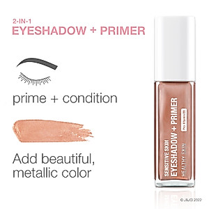 Neutrogena Sensitive Skin Eyeshadow + Primer, a Longwearing, 2-in-1 Metallic Eyeshadow for Sensitive Skin with Pro-Vitamin B5, Lightweight Cream-to-Powder Formula, Warm Taupe, 0.22 oz