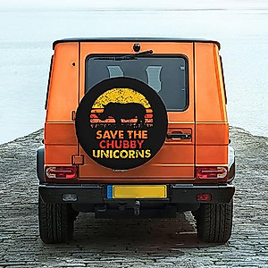 Save The Chubby,Funny Tire Cover Universal Fit Spare Tire Protector for Truck SUV Trailer Camper Rv