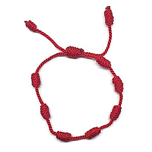 MYSTIC JEWELS By Dalia – Kabbalah Bracelet – 7 Knots of Red Thread – Unisex – Adjustable – Eye Protection – Good Luck – Good Luck (1 Piece)