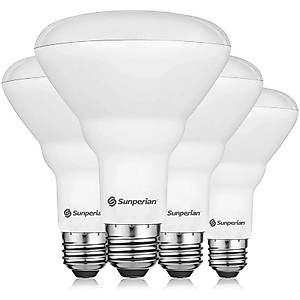 SUNPERIAN BR30 LED Bulb, 8.5W=65W, 4000K Cool White, 800 Lumens, Dimmable Flood Light Bulbs for Recessed Cans, Enclosed Fixture Rated, Damp Rated, UL Listed, E26 Standard Base (4 Pack)